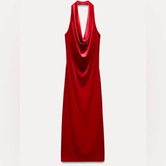 Zara | Dresses | Zara Vibrant Red Backless Dress | Poshmark
